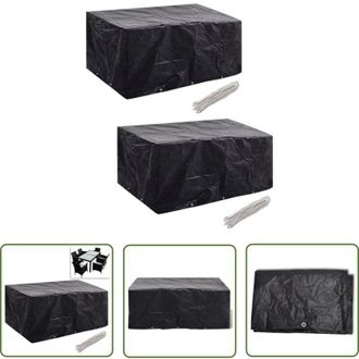 Nova The Living Store Gartenm&ouml;bel-Abdeckungen 2 Stk. 10 &Ouml;sen 240x140 cm - Gartenm&ouml;belschutzh&uuml;lle - Rattan M&ouml;bel Abdecken - Gartenm&ouml;bel Abzudecken