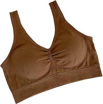 Generic Lot de 2 soutiens-gorge Raus Land en latex avec bonnets fixes de grande taille, doux et doux pour la peau, confortables pour le corps., caf&eacute;, A