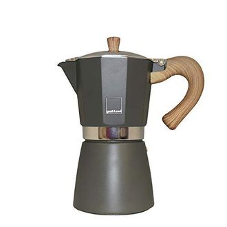 Gnali & Zani Venezia Espressokocher | Grau | F&uuml;r 9 Tassen | Alle Herdarten inklusive Induktion | Aluminium Espresso kocher | Griffe aus Softtouch-Kunststoff in Hol