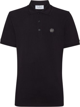 Philipp Plein Poloshirt mit Logo-Patch - Schwarz