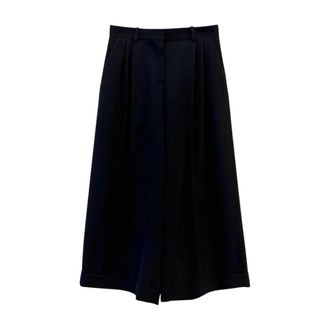 The Row Lior Pleated Wide-Leg Trouser Shorts - Femme - Shorts - Bleu - Taille: 38 FR