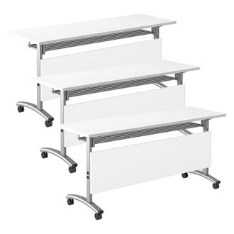 Generic Klappbarer Schreibtisch, tragbarer Konferenztisch mit Rollen, verstellbare Klappplatte, vielseitiges Design f&uuml;r B&uuml;ro, Studium und Arbeit