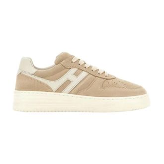 Hogan Femme, Chaussures, Beige, Taille: 36 EU Baskets grises avec Rebel Grooves