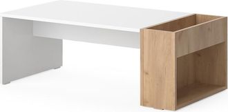 Vicco Couchtisch Chris, Weiß/Goldkraft Eiche, 95 x 49.4 cm