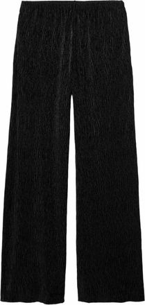 Marks and Spencer Samthose Mit Weitem Bein Und Knitteroptik Damen Schwarz UK 10 (EU 38)