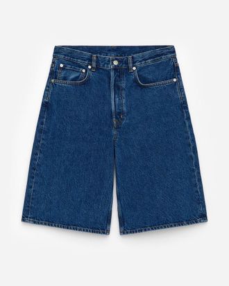 Arket Lange Jeansshorts -Blau