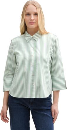 Tom Tailor Damen 1045256 Bluse, 37462-Mid Green White Stripe, 38