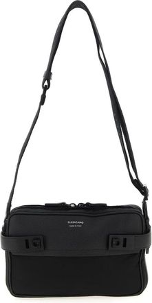 Ferragamo Homme, Sacs, Noir, Taille: ONE Size Twins Nylon Crossbody Bag
