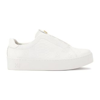 Kazar Femme, Chaussures, Blanc, Taille: 40 EU Baskets blanches avec monogrammes en relief