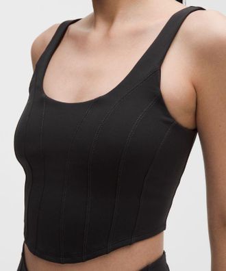 lululemon Ultralu Tanktop mit Korsett-Naht Leichter Halt f&uuml;r B/C-Cups f&uuml;r Frauen - Gr&ouml;&szlig;e XL in Black