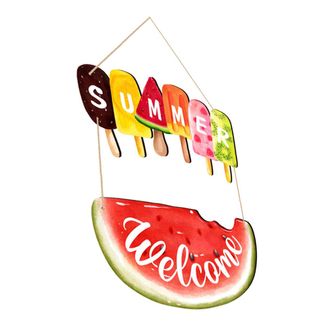 SOLUSTRE Sommer Wassermelone Willkommensschild Türhänger Strand Dekoratives Hängeschild Für Haus Innen Außen Garten Party