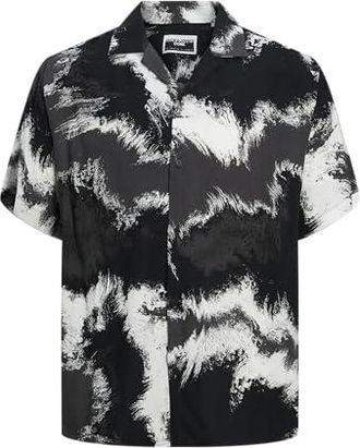 Jack & Jones JCOJEFF AOP Resort T-Shirt SS Relax, Asphalte/Impression : Peinture à leau, M