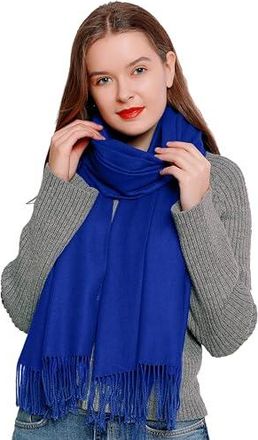 DonDon &Eacute;charpe femme hiver chaud et douce Ch&acirc;le Etole Foulard 185 x 65 cm - bleu