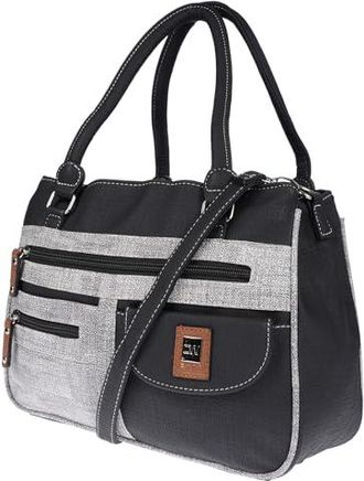 Christian Wippermann Sac &agrave; bandouli&egrave;re pour femme - De grande taille - Aspect cuir, anthracite, 32 x 24 x 12 cm