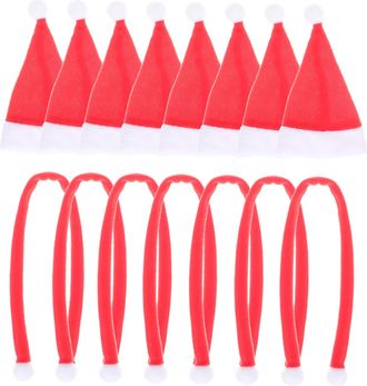 SOLUSTRE Teiliges Weihnachtliche Mini Mützen und Verschleißfeste Mini Schals aus Dekorativ für Flaschen Puppen Kleine Spielzeuge Weihnachtsdeko für Cafés und F