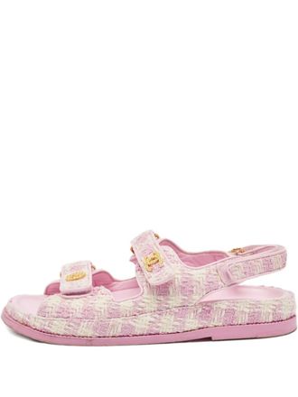 Chanel sandales en tweed - Rose
