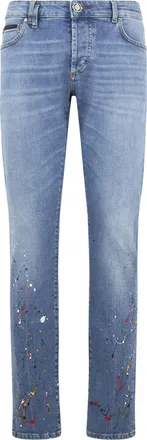 Philipp Plein Super Straight Cut Jeans Paint