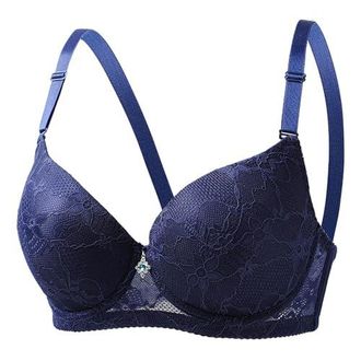 Generic Soutien-gorge pour femme avec patchwork en dentelle, soutien-gorge traditionnel &agrave; armatures avec bonnets fins, ensemble bustier sexy r&eacute;glable pour fem