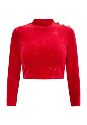 Faina Samtshirt mit Glitzer Damen verrotten