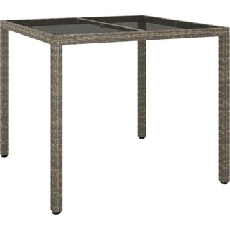 vidaXL Garten-E&szlig;tisch Grau 90 x 90 x 75 cm Poly Rattan Vidaxl