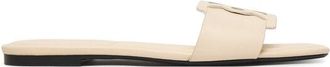 Calvin Klein Pantoletten Square Flat Sandal Emblem HW0HW03128 &Eacute;cru