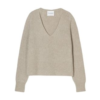 Closed Beiger V-Ausschnitt Pullover Fishermans Rib - - Knitwear - Damen - Beige - S