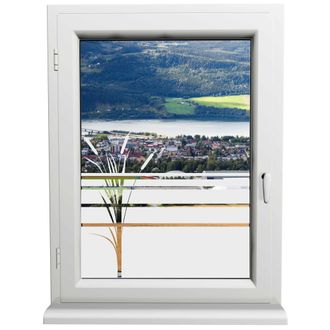 Indigos UG Glasdekorfolie - Rohrkolben - Sonnenschutz H50Line - Sichtschutzfolie - Fensterfolie - f&uuml;r die K&uuml;che, Bad ans Fenster, Sichtschutz - selbstklebend - m