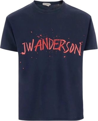 J.W.Anderson Homme, Tops, Bleu, Taille: L T-shirt Circulaire