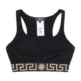 Versace Top sans manches avec motif La Greca - Femme - Sport - Noir - Taille: 36 FR