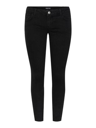 Pieces Damen Pcpeggy Lw Skinny Ank Blc Jeans Noos Cp, Schwarz, XS / 32L