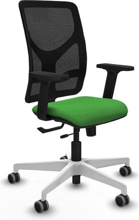 Piqueras y Crespo Remote-Arbeitsstuhl mit 2D-Armen, h&ouml;henverstellbare Lendenwirbelst&uuml;tze, ausgestattet mit Syncro/Traslack und Schneideschaum, Schwarz/Gr&uuml;n