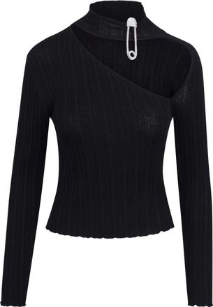Giuseppe Di Morabito Femme, Pulls, Noir, Taille: 38 FR Cut Out Top