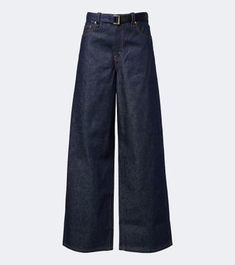 sacai Jean wide &agrave; ceinture