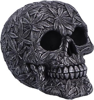 Nemesis Now High Life Totenkopf-Ornament, Harz, Silber, 15,5 cm