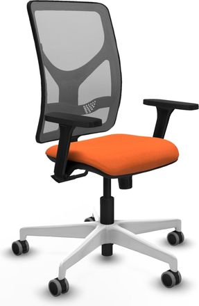 Piqueras y Crespo B&uuml;rostuhl mit Rollen mit 3D-Armlehnen, h&ouml;henverstellbare Lendenwirbelst&uuml;tze, ausgestattet mit 3 Positionen und Schneidschaum, Grau/Orange