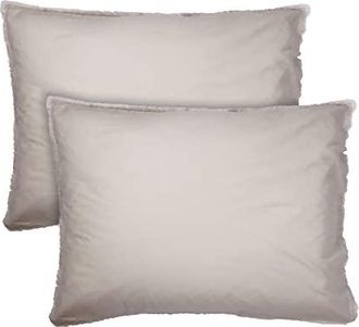 Matt & Rose Taies doreiller 50x70 cm Lot de 2 Unies à Franges Coton LAVÉ | 100% Coton Lavé | Oeko-TEX | Couleur Lin