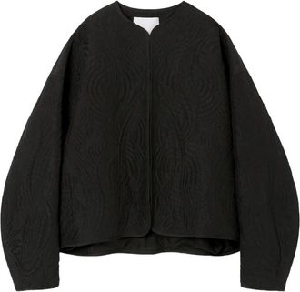 Mame veste matelassée à fleurs - Noir