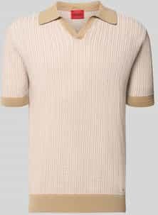 HUGO BOSS Regular Fit Poloshirt aus Baumwoll-Leinen-Mix Modell SEEROY