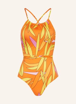 Vilebrequin High-Neck-Badeanzug Madrague Hydra orange