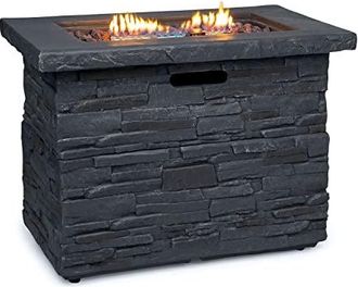 Blumfeldt Blumfeldt Anafi Po&ecirc;le &agrave; gaz, po&ecirc;le &agrave; gaz 40000 BTU/13 kW, foyer couvert, br&ucirc;leur en acier inoxydable, radiateur & foyers, gris fonc&eacute;