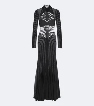 Roberto Cavalli Trompe loeil Robe aus einem Seidengemisch