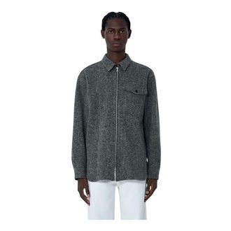 Dries Van Noten Homme, Vestes, Gris, Taille: XL Herringbone Zip Jacket