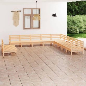 vidaXL 11-tlg. Garten-Lounge-Set Massivholz Kiefer vidaXL