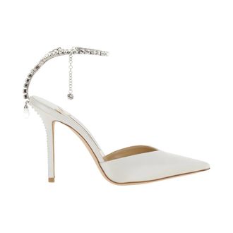 Jimmy Choo London Wei&szlig;e Absatzsandale Saeda 100 - - Shoes - Damen - Wei&szlig; - 37 EU