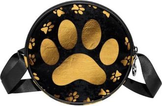 Generic Sac &agrave; bandouli&egrave;re rond pour femme, petit sac &agrave; bandouli&egrave;re dor&eacute; avec fermeture &eacute;clair, bretelles r&eacute;glables, sac &agrave; main rond d&eacute;contract&eacute; pour femmes et