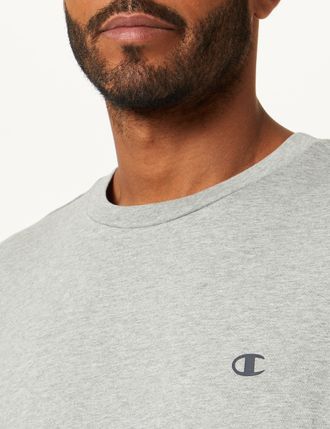 Champion Legacy Basics-S-s Crewneck T-Shirt für Herren, Hellgrau meliert, Medium