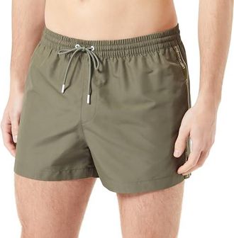 Calvin Klein Short de Bain Homme Short Drawstring Court, Vert (Battle Green), XL