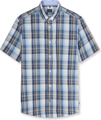 Olymp Casual, Regular Fit, Kurzarmhemd mit Glencheck-Muster in