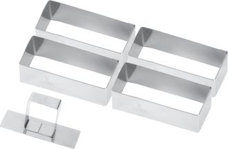 G&ouml;bel 881780 Schachtel mit 4 rechteckigen Formen + St&ouml;&szlig;el aus Edelstahl