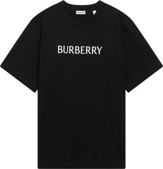 Burberry Homme, Tops, Noir, Taille: XL Logo Cotton T-shirt